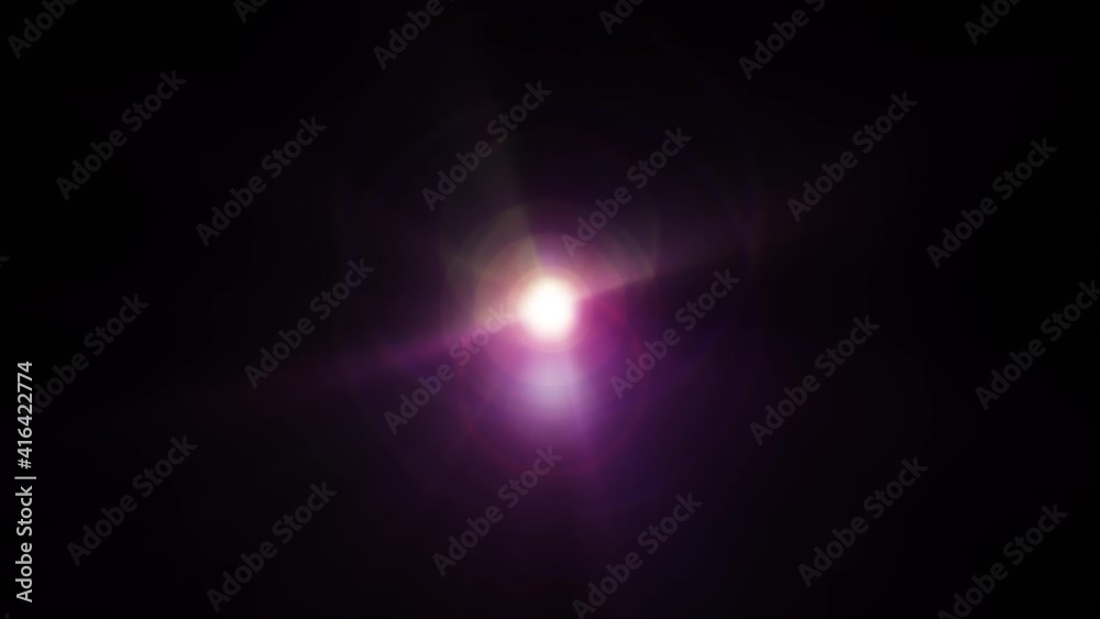 4k Beautiful Lens Flare flashes for transitions, titles and overlaying. Center purple pink ...