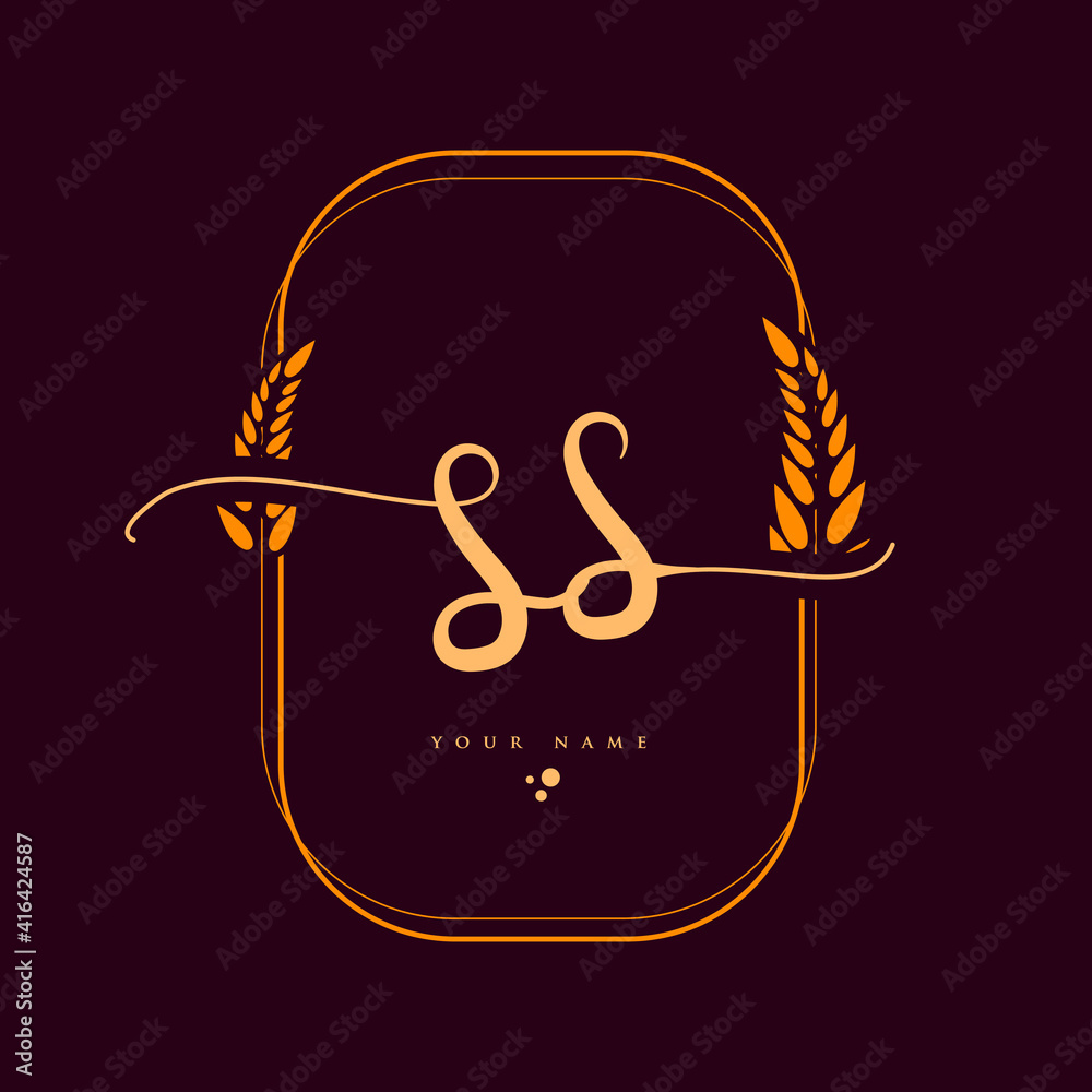 SS Initial handwriting logo. Hand lettering Initials logo branding with ...