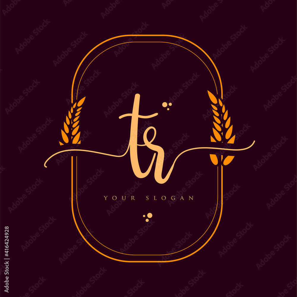TR Initial handwriting logo. Hand lettering Initials logo branding with ...