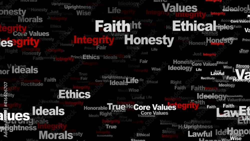 INTEGRITY Keywords Animation, Background, Loop, 4k Stock Video | Adobe ...