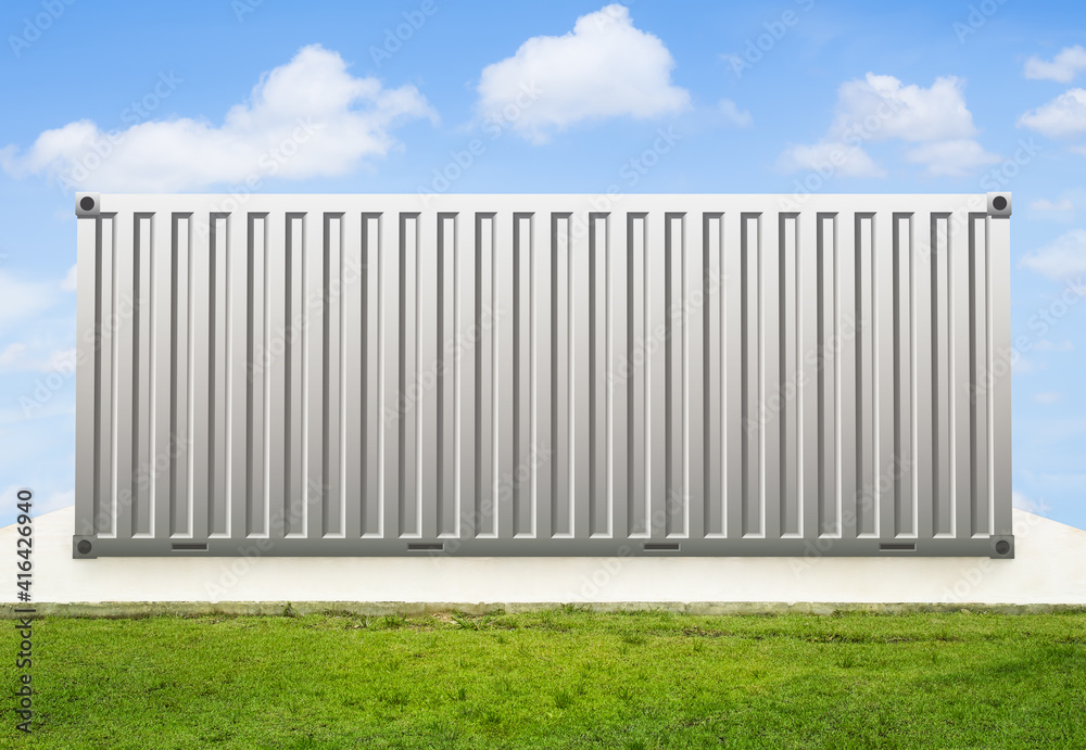 Cargo container or shipping container illustration design with sky ...