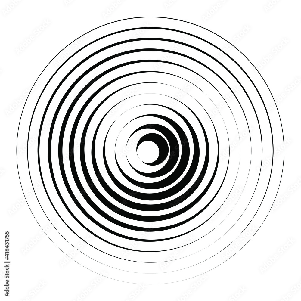 Radial black rotated stripes in ring form. Vector illustration. Design ...