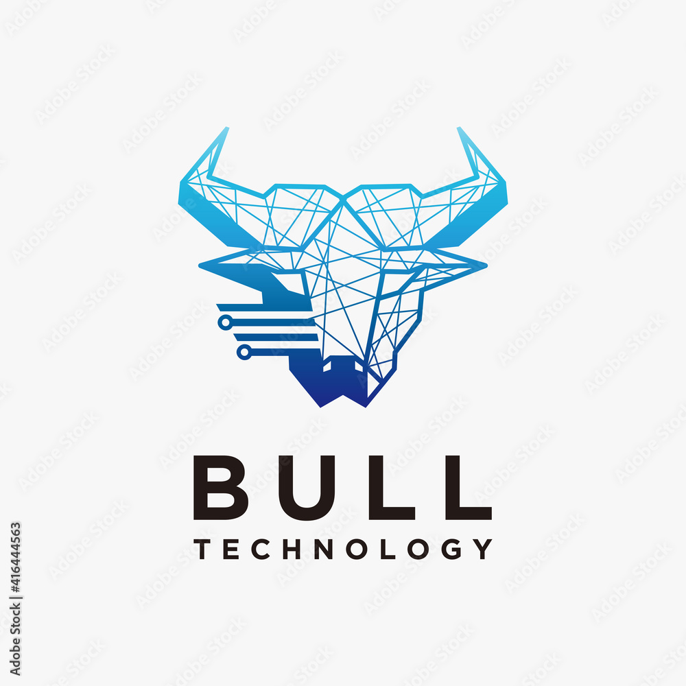 bull tech logo technology logo design regarding bull Stock Vector ...