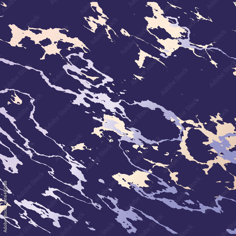 Dark blue marble with blue and pink splashes. Vector marble texture for ...