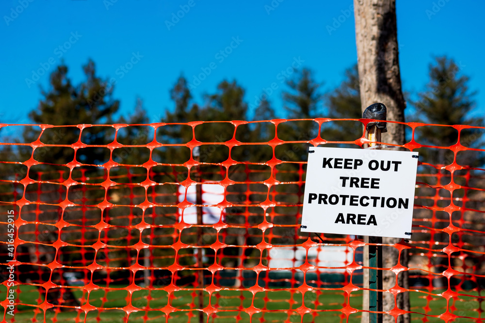 Keep Out Sign On Fence
