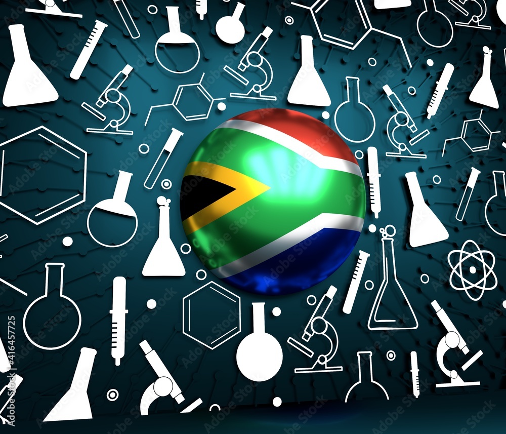 Chemistry creative concept. Circle frame with icons. Flag of South ...