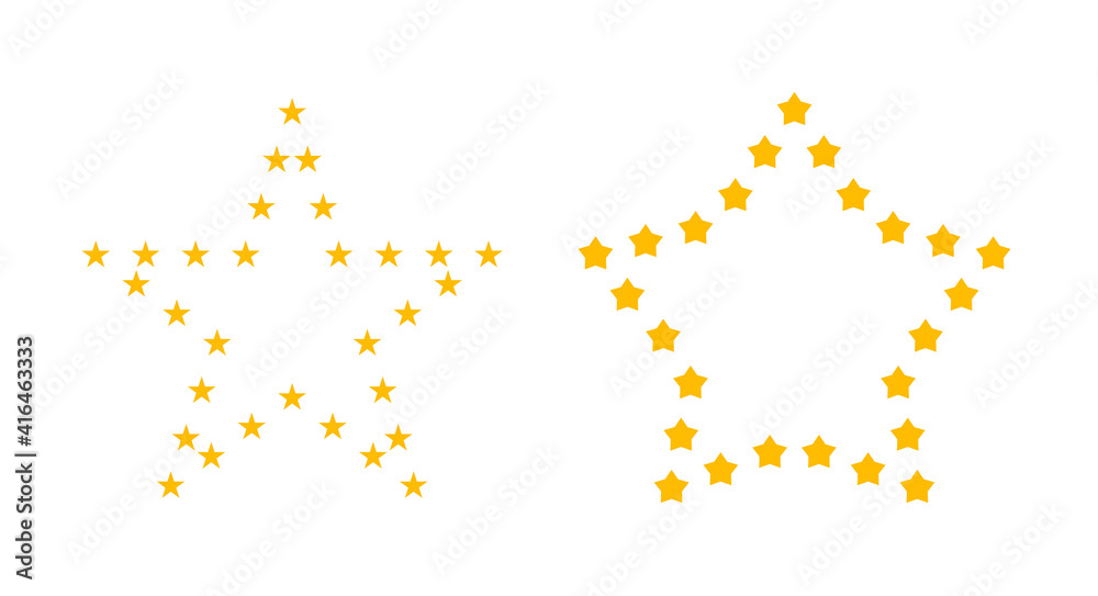 Star frames from stars. Flat vector illustration isolated on white ...