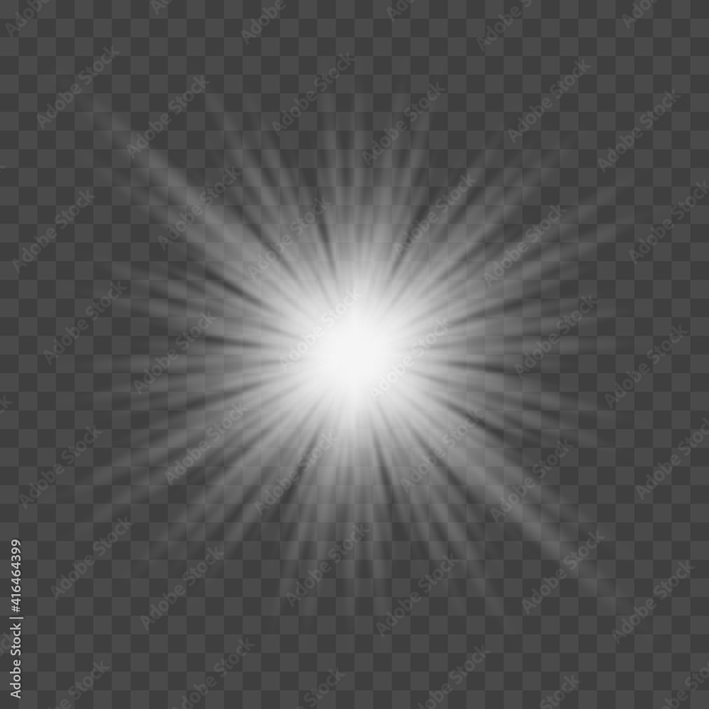 Starburst, sun rays. Vector illustration isolated on transparent ...