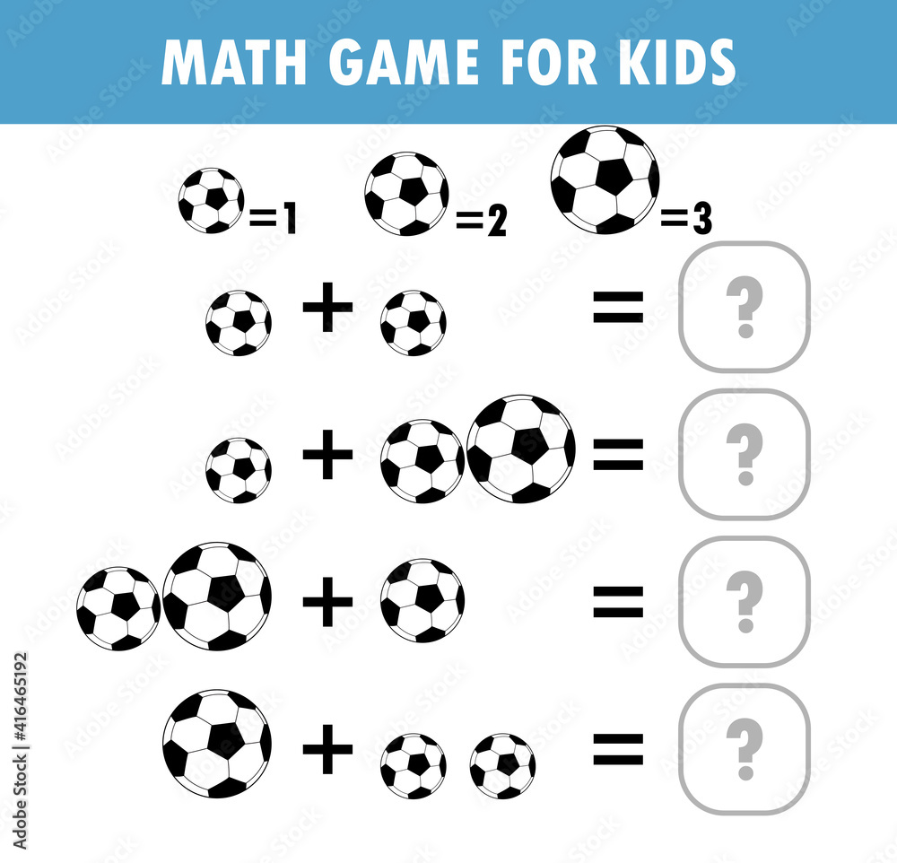 Mathematics educational game for children. Learning counting, addition ...