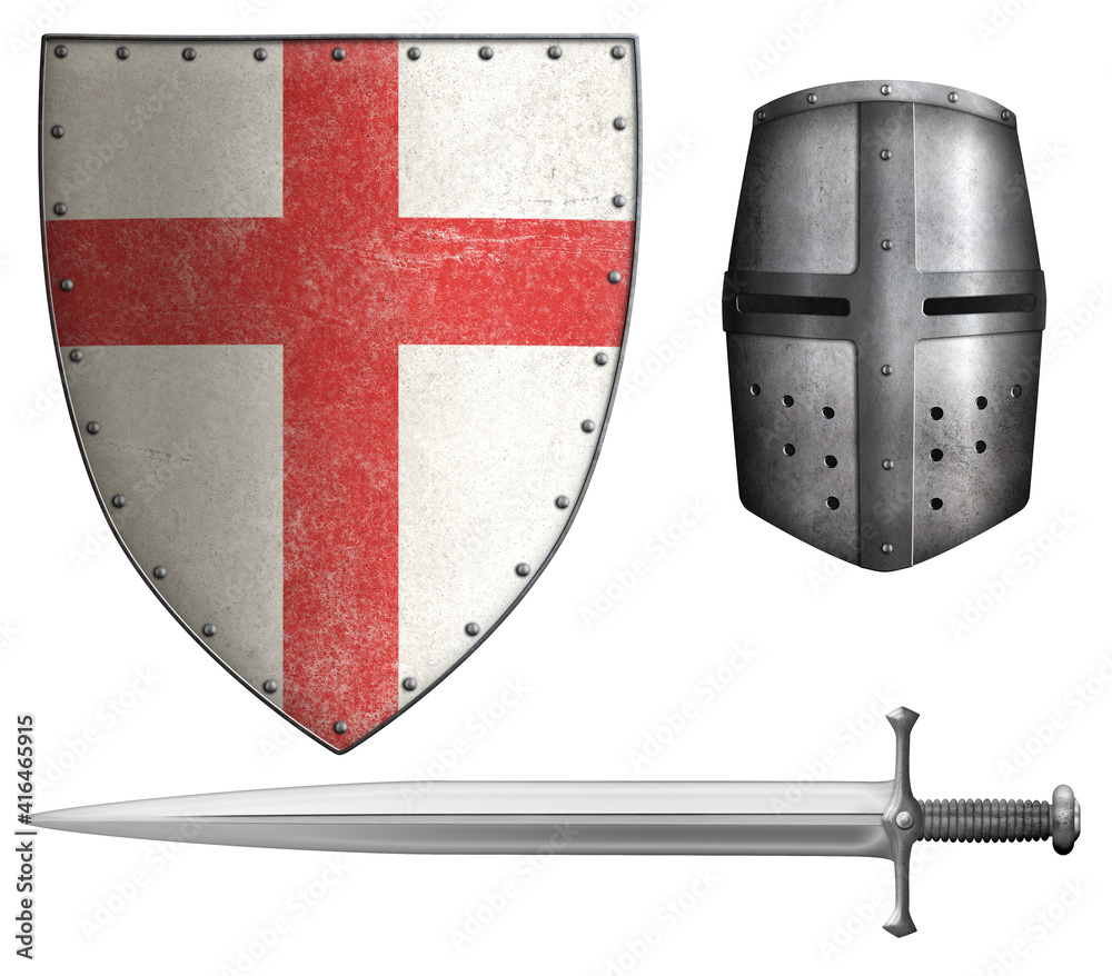 Crusaders Shield And Sword