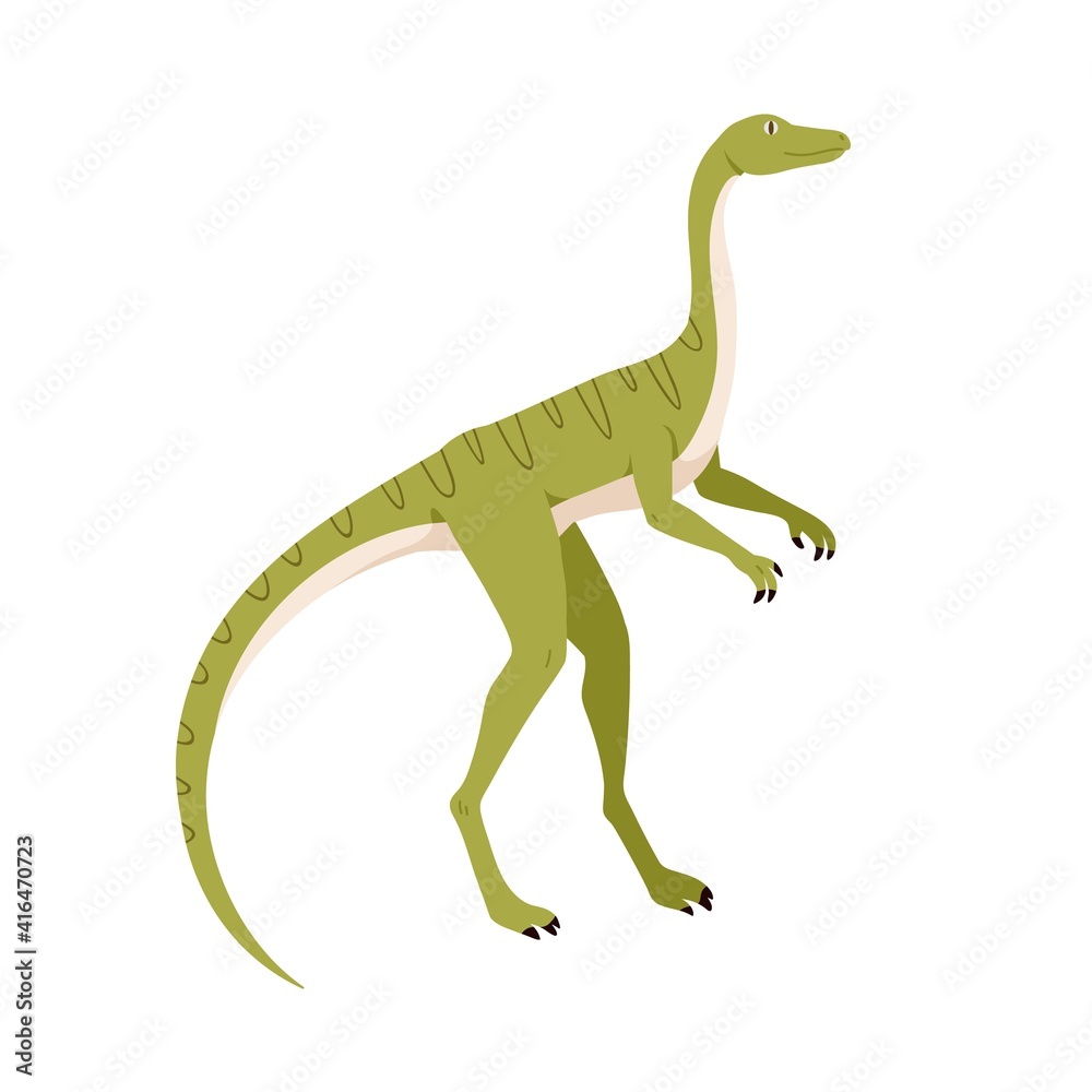 Profile of compsognathus dino. Extinct dinosaur of ancient jurassic ...