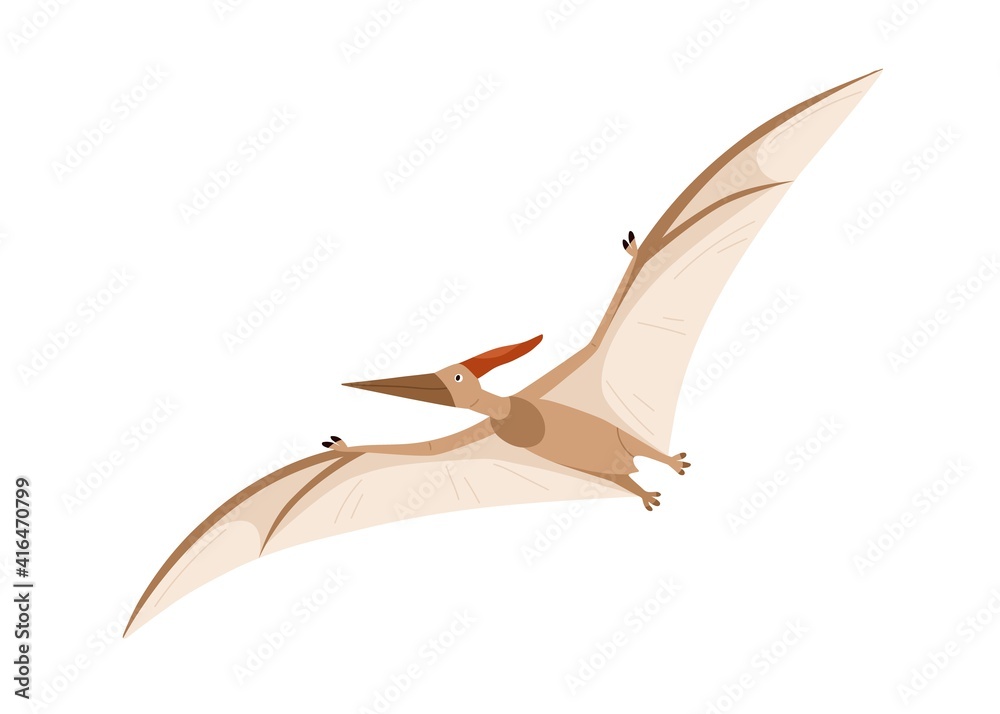 Flying pterosaur or pterodactyl dino. Extinct dinosaur of ancient ...