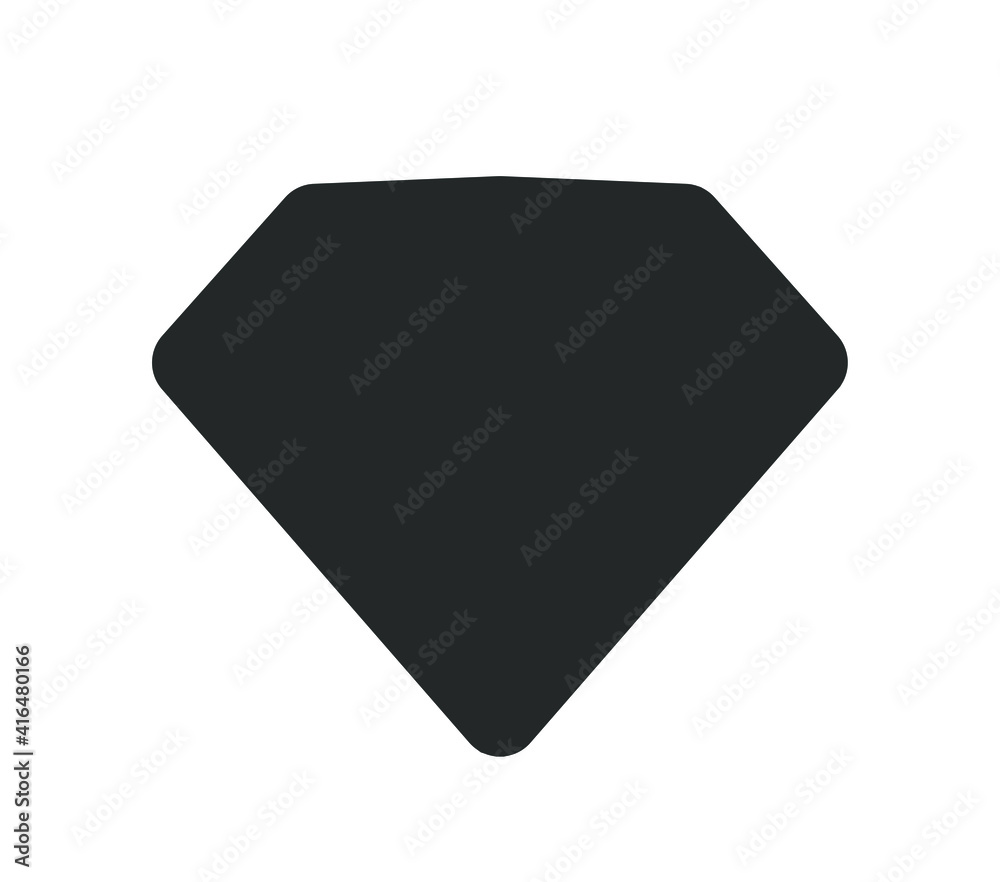Cartoon flat style diamond icon outline shape. Gem jewel logo symbol ...