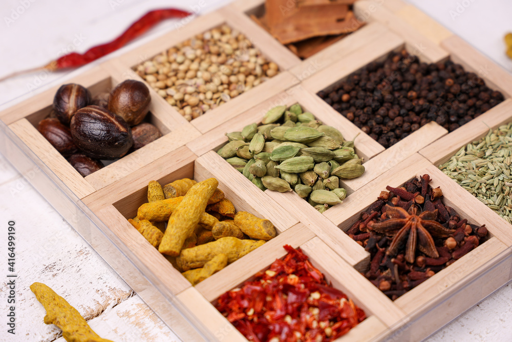 Indian spices for Indian cooking Masala hot spicy curry whole spices ...