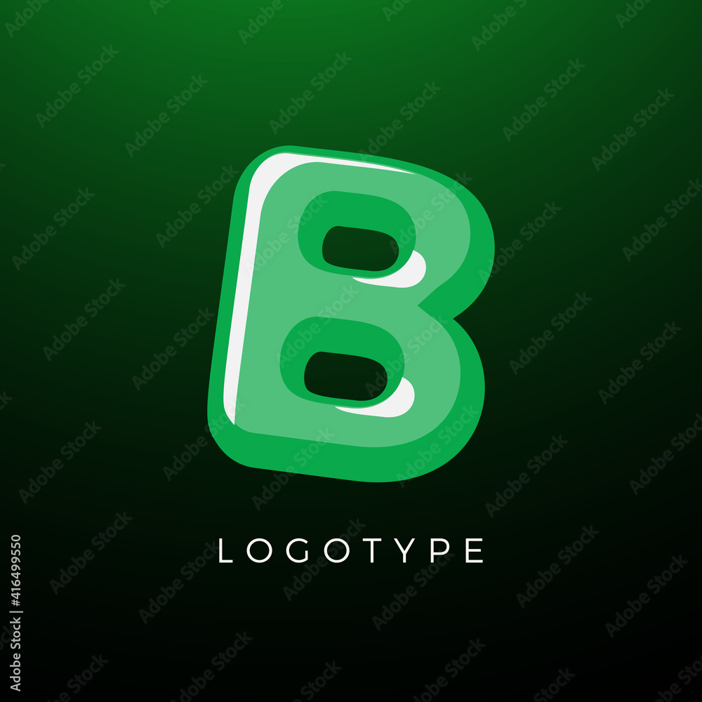 3D playful Letter B, Kids and joy style symbol for school, preschool ...
