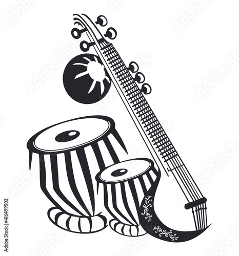 Indian Musical Instruments Clipart