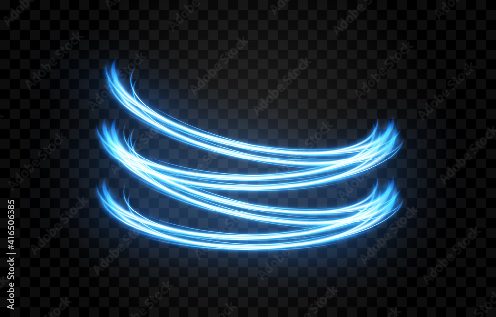Vector glowing light lines. Neon light, electric light, light effect ...