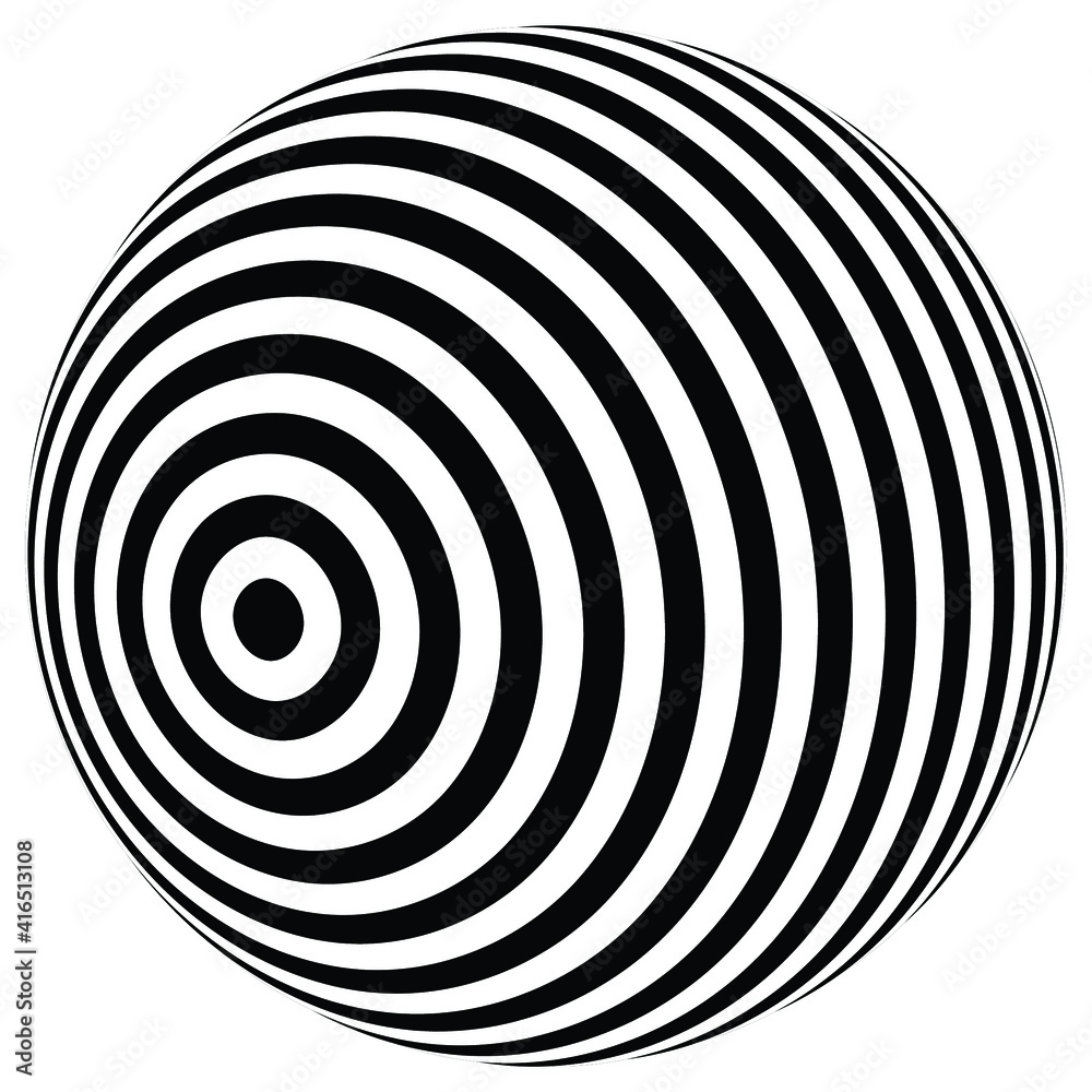 Op art, Optical Art, Abstract vector black and white background . ball ...