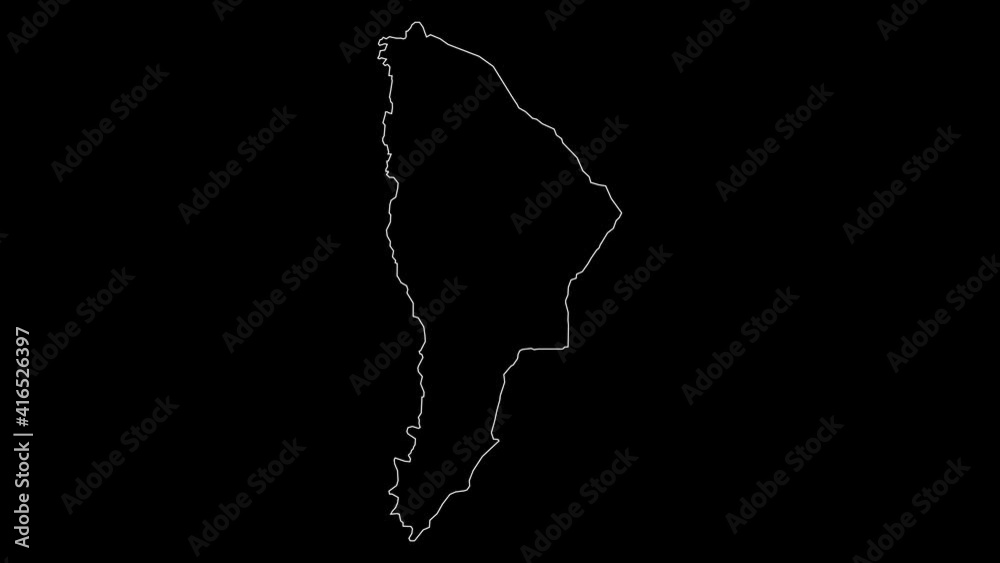 Afar Ethiopia region map outline animation Stock ビデオ | Adobe Stock