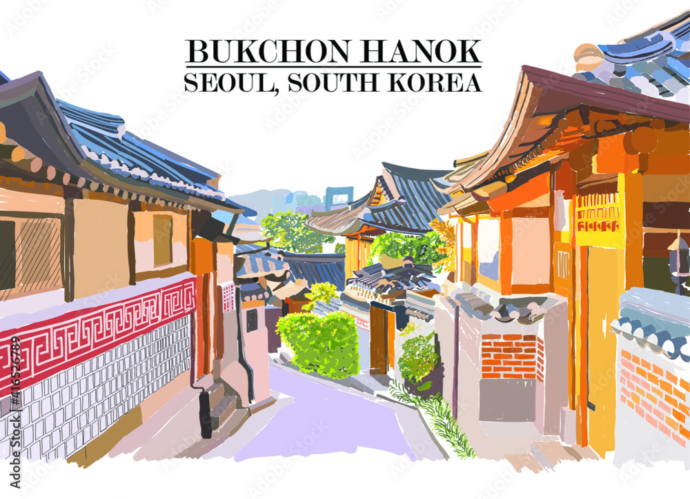 Bukchon Hanok Village in Seoul, South Korea, Seoul, South Korea, Asia ...