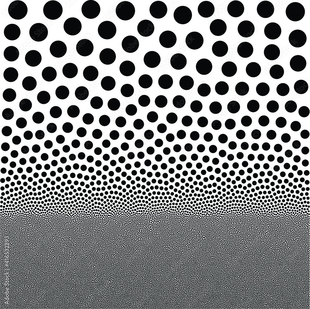 vector Dot work gradient background, black and white scattered stipple ...