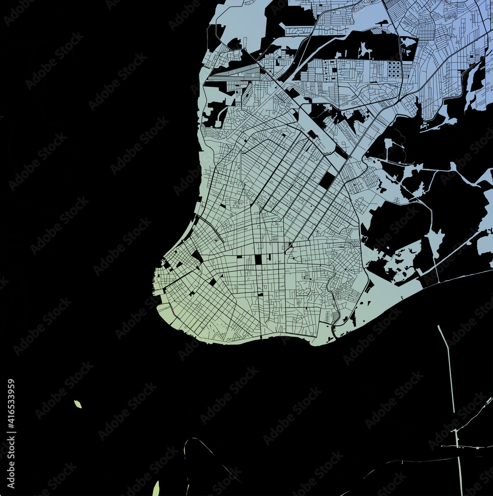 Belem, Pará, Brazil (BRA) - Urban vector city map with parks, rail and ...