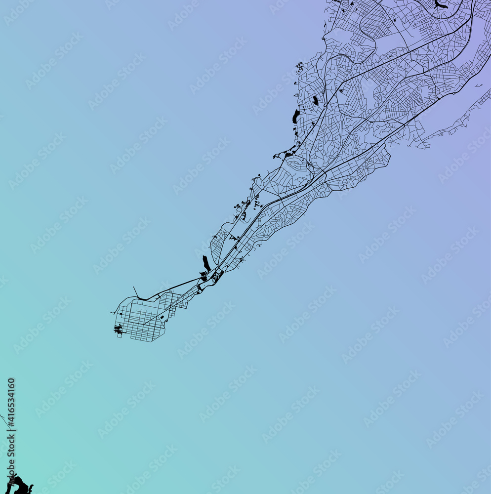 Conakry, Guinea (GIN) - Urban vector city map with parks, rail and ...