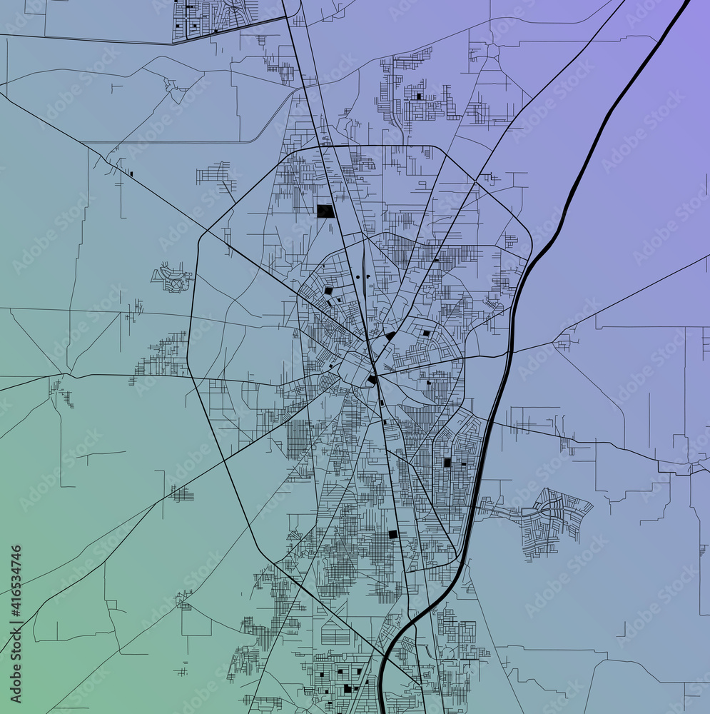 Gujranwala, Punjab, Pakistan (PAK) - Urban vector city map with parks ...