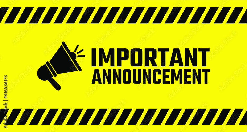 important announcement sign on white background Stock Vector | Adobe Stock
