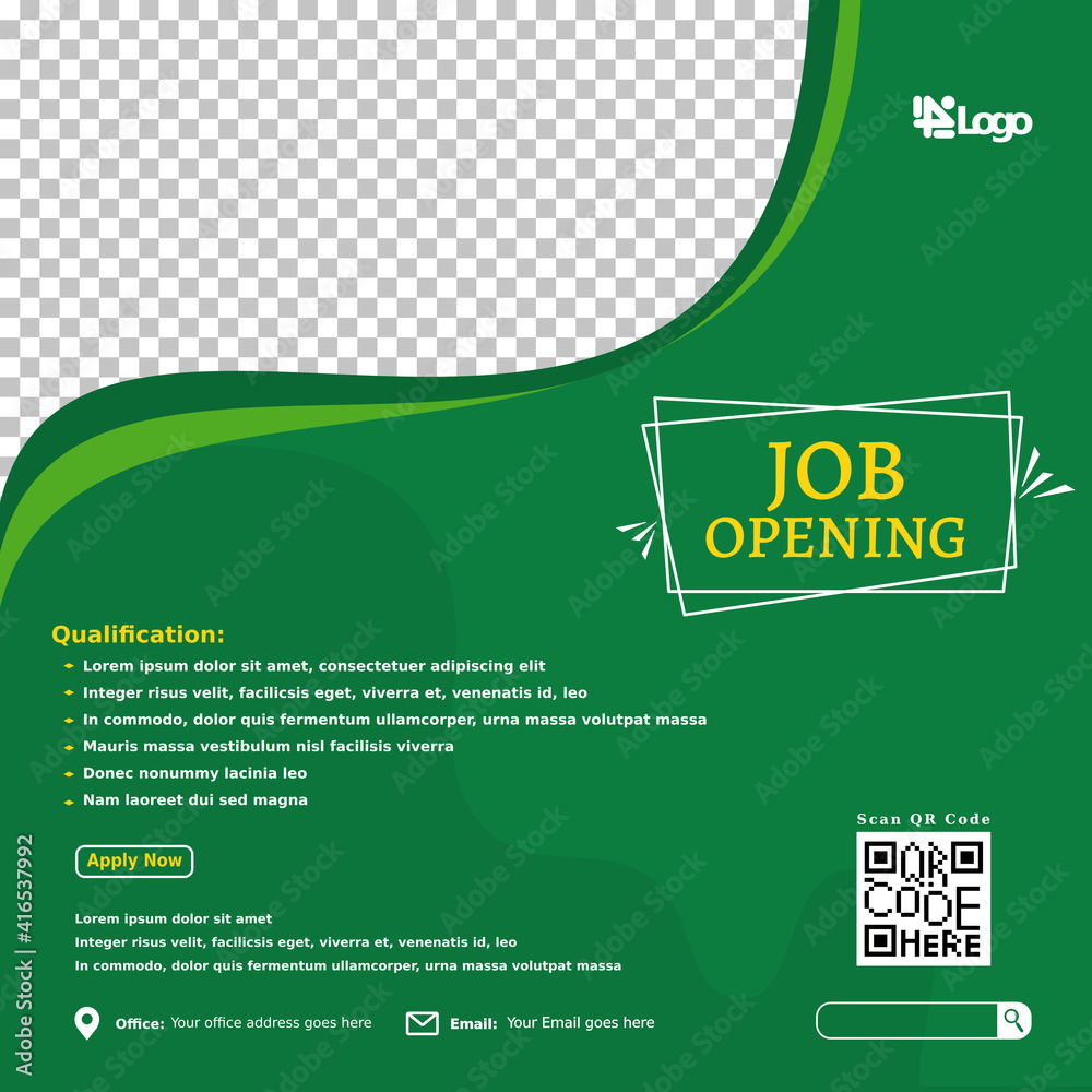 We are hiring design for companies. Square social media post layout ...