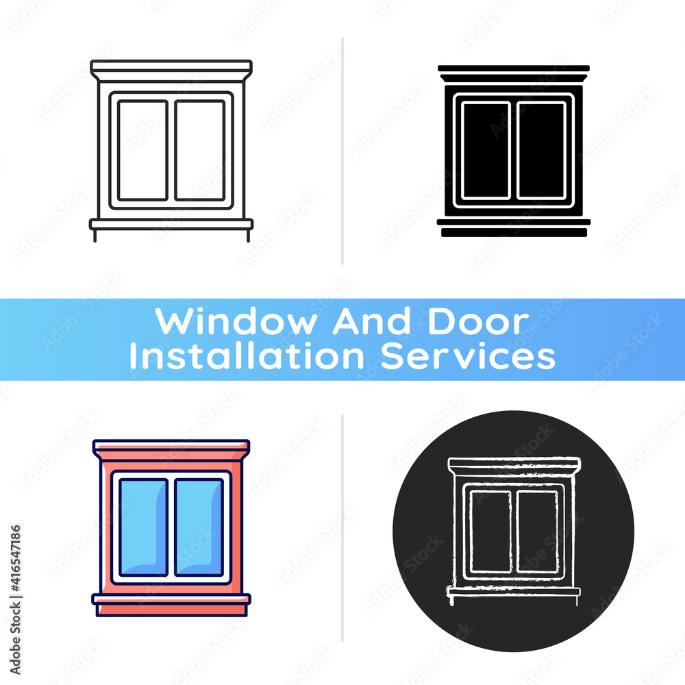 Window interior trim icon. Window decoration. House energy efficiency ...
