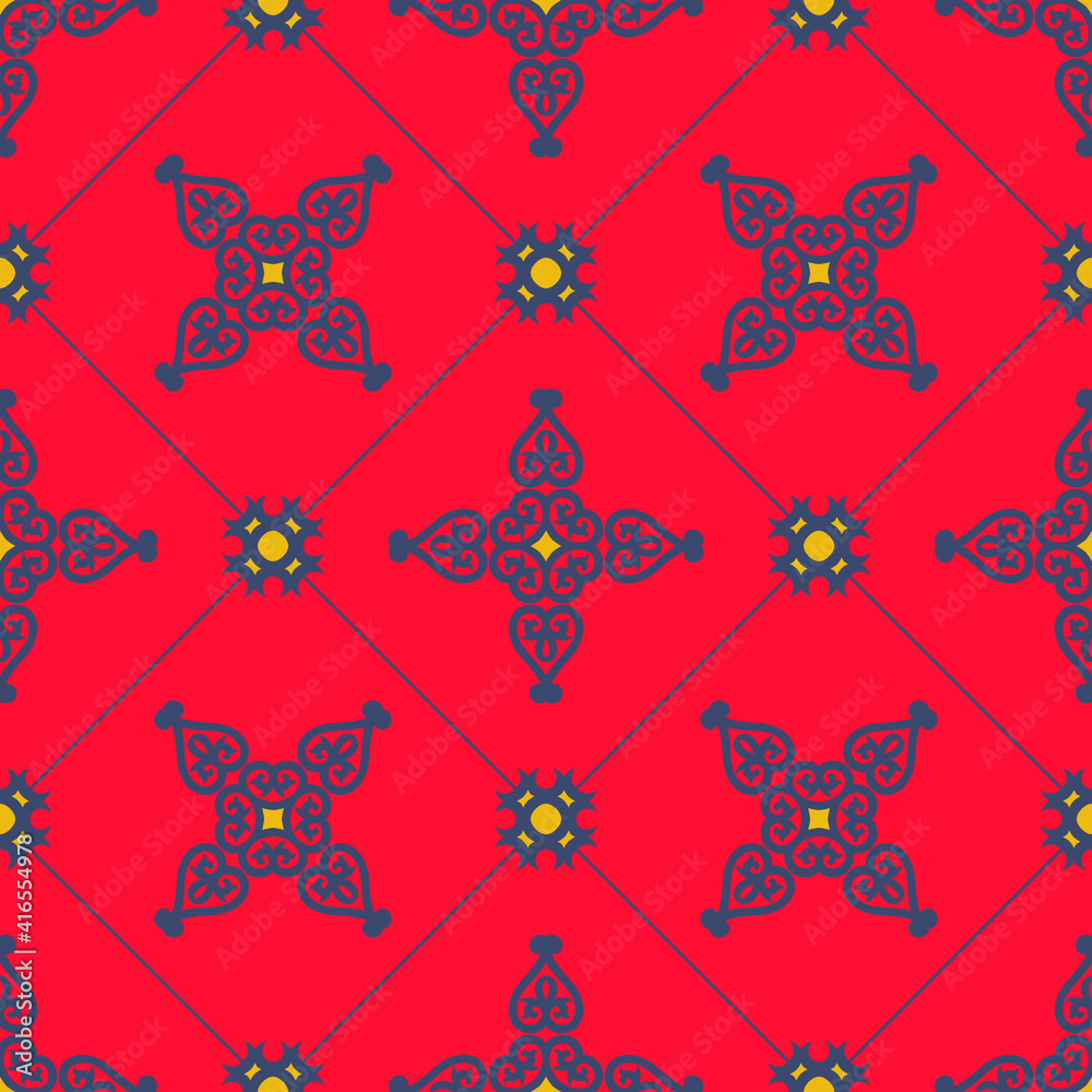 Decorative Asian Folk Seamless Pattern. Ornament of Asian Nomads ...