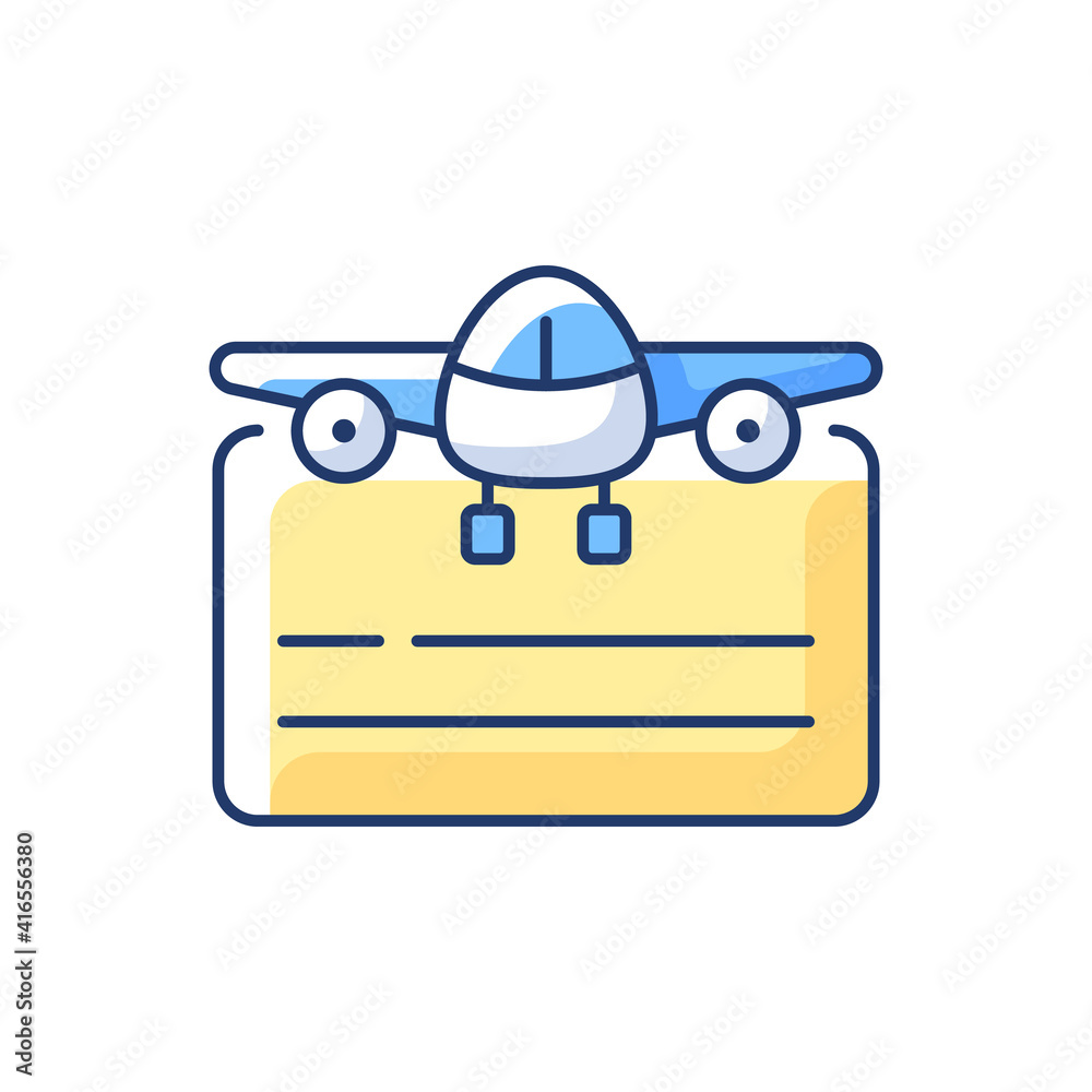 Pilot license RGB color icon. Process of certification. Civil aviation ...