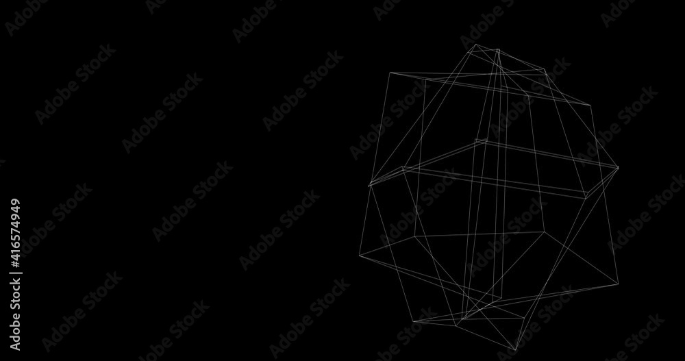 polygonal structure in motion. seamless loop of a geometric structure ...