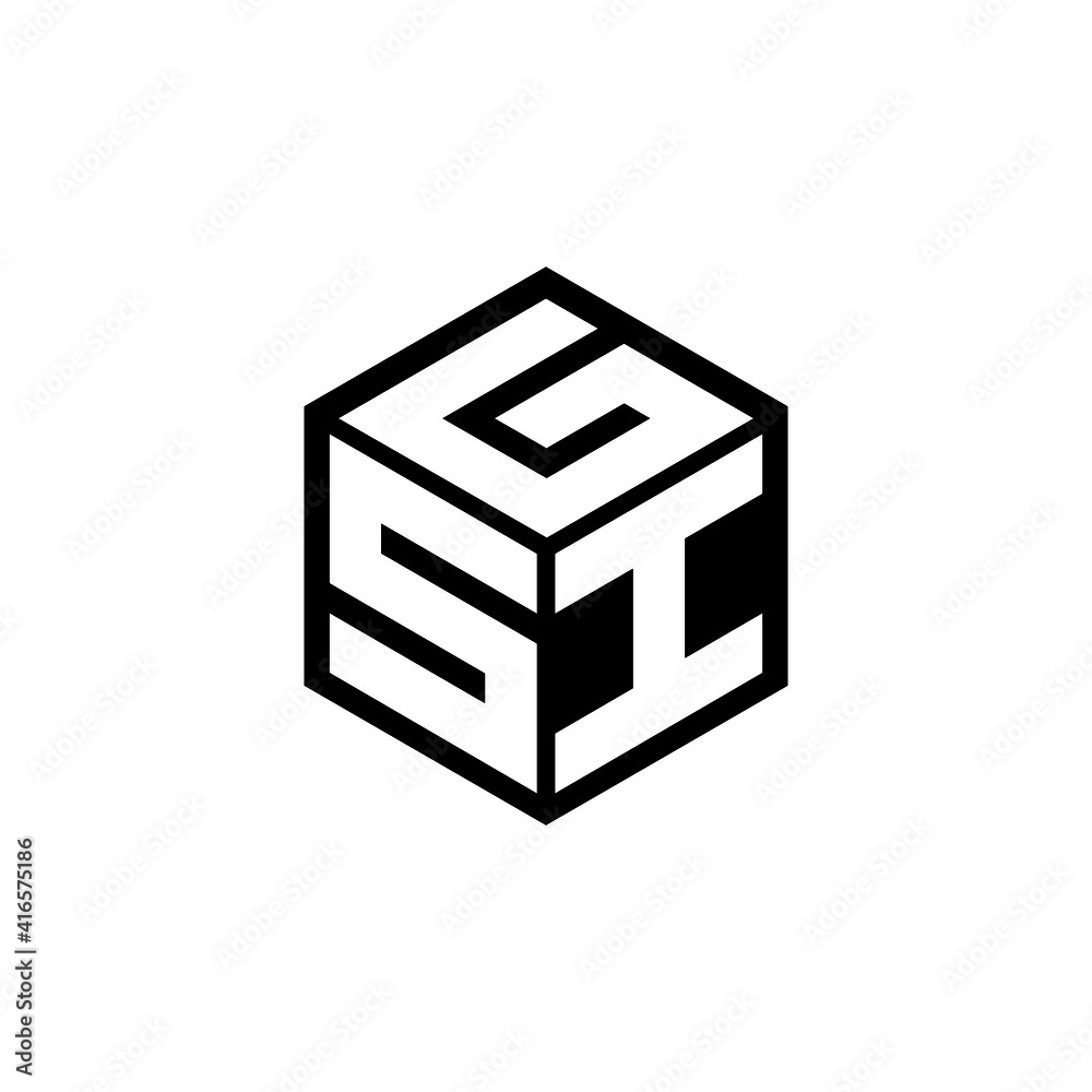 SIG letter logo design with white background in illustrator, cube logo ...