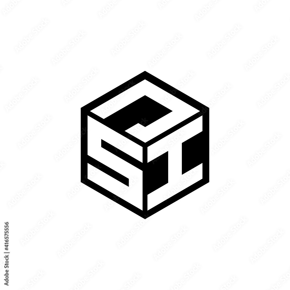 SIJ letter logo design with white background in illustrator, cube logo ...
