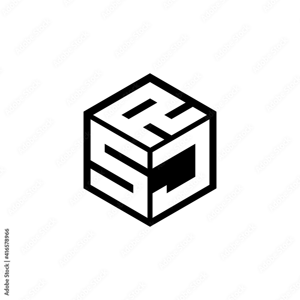 SJR letter logo design with white background in illustrator, cube logo ...