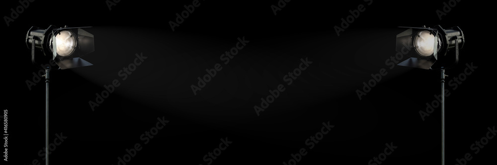 film lights, movie production background with copy space, movies lights ...