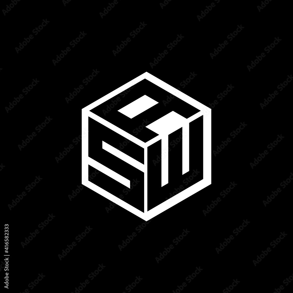 Vettoriale Stock SWA letter logo design with black background in ...
