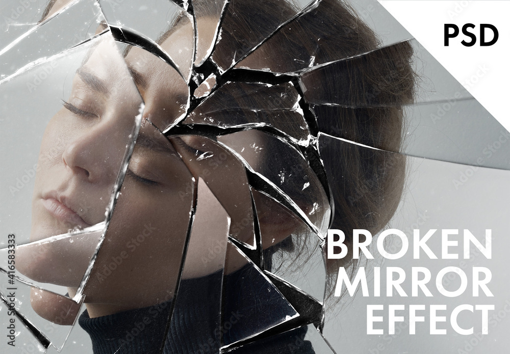 Broken Mirror Effect Stock Template | Adobe Stock
