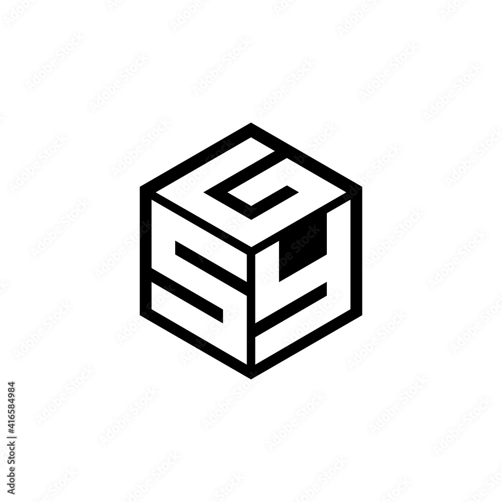 SYG letter logo design with white background in illustrator, cube logo ...