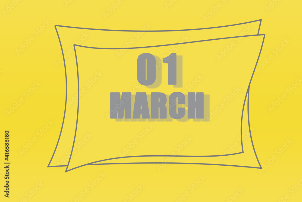 calendar date in a frame on a refreshing yellow background in ...