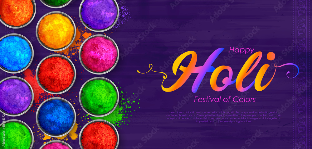 illustration of abstract colorful Happy Holi background card design for ...