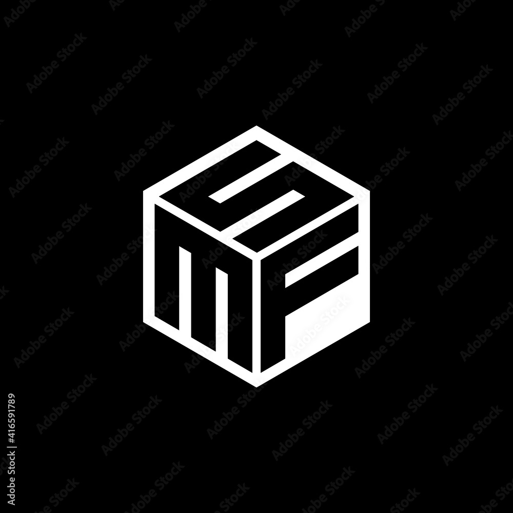 MFS letter logo design with black background in illustrator, cube logo ...