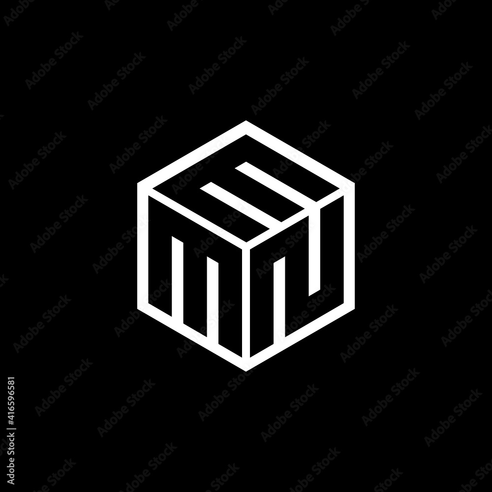 MNM letter logo design with black background in illustrator, vector ...