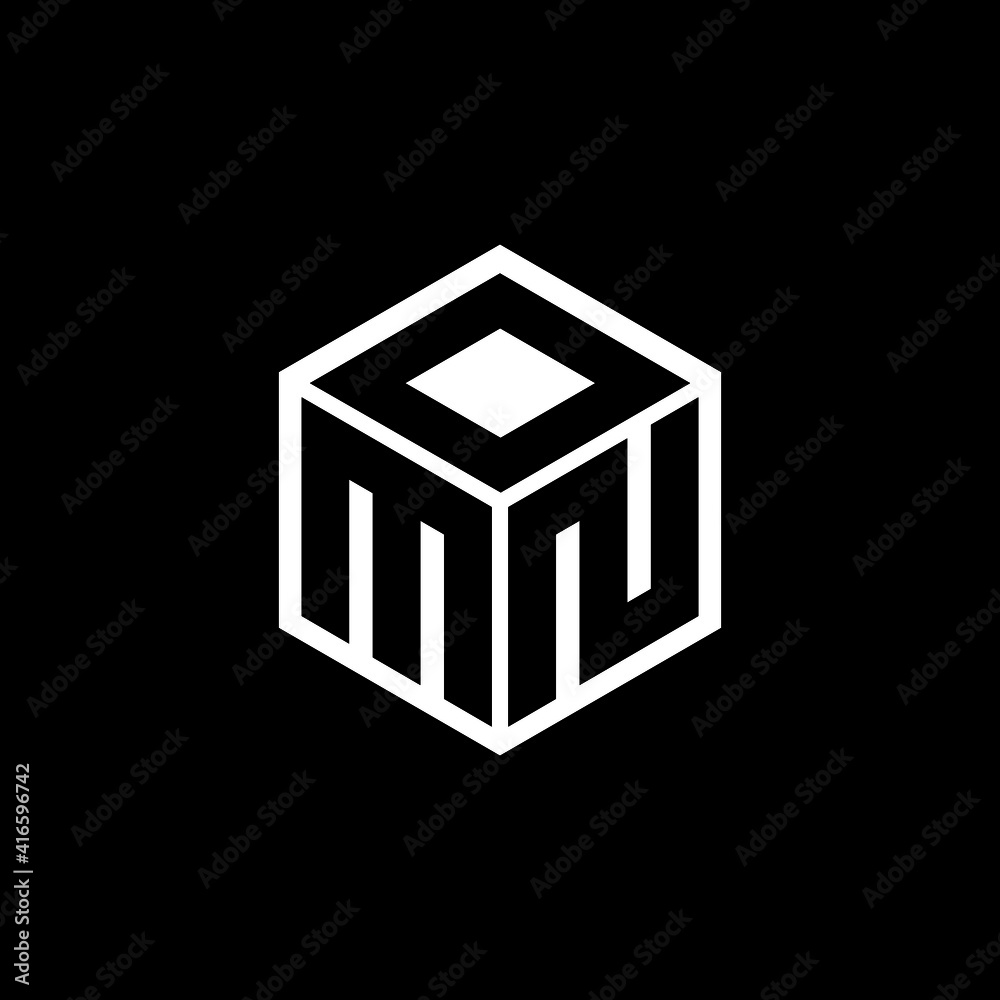 MNO letter logo design with black background in illustrator, vector ...