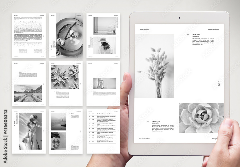 Simple and Modern Digital Photo Portfolio Layout Stock Template | Adobe ...