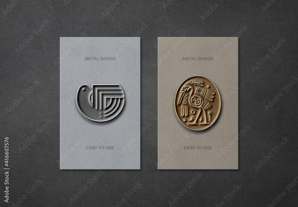 Metal Pin Badges Mockup Stock Template | Adobe Stock