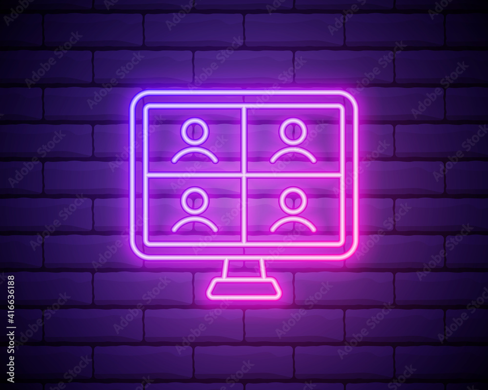 online interview icon. Elements of interview in neon style icons ...