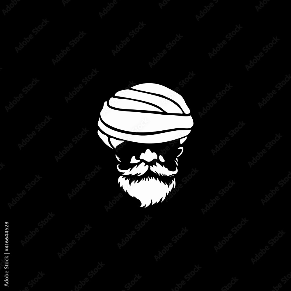 Vetor de guru logo template design in outline style. Vector ...